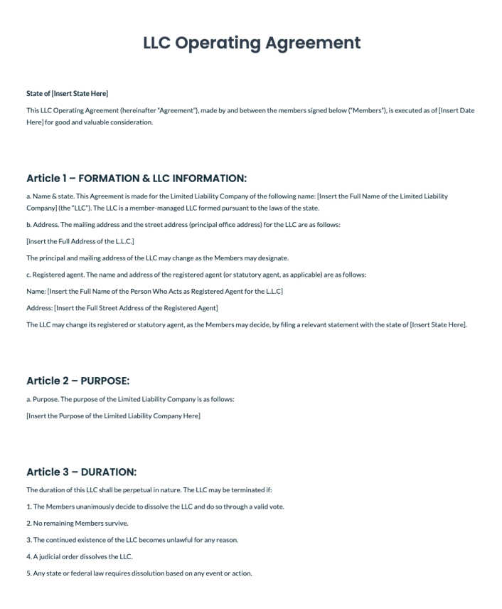 What is an LLC Operating Agreement? Template & Examples